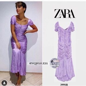 Zara | Dresses | Zara Limited Edition Purple Draped Dress | Poshmark